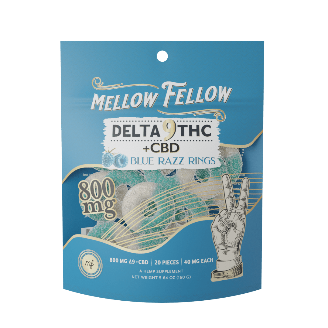 Delta 9 Blue Razz Rings | Hemp Derived Delta 9 Edibles - Mellow Fellow