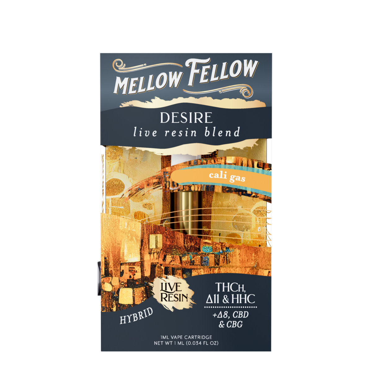 Desire Blend 1ml Live Resin Vape Cartridge - Cali Gas (Hybrid) - Mellow Fellow