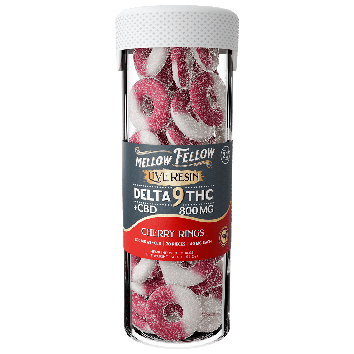 Delta 9 Live Resin Cherry Rings | Hemp Derived Delta 9 Gummies - Mellow Fellow