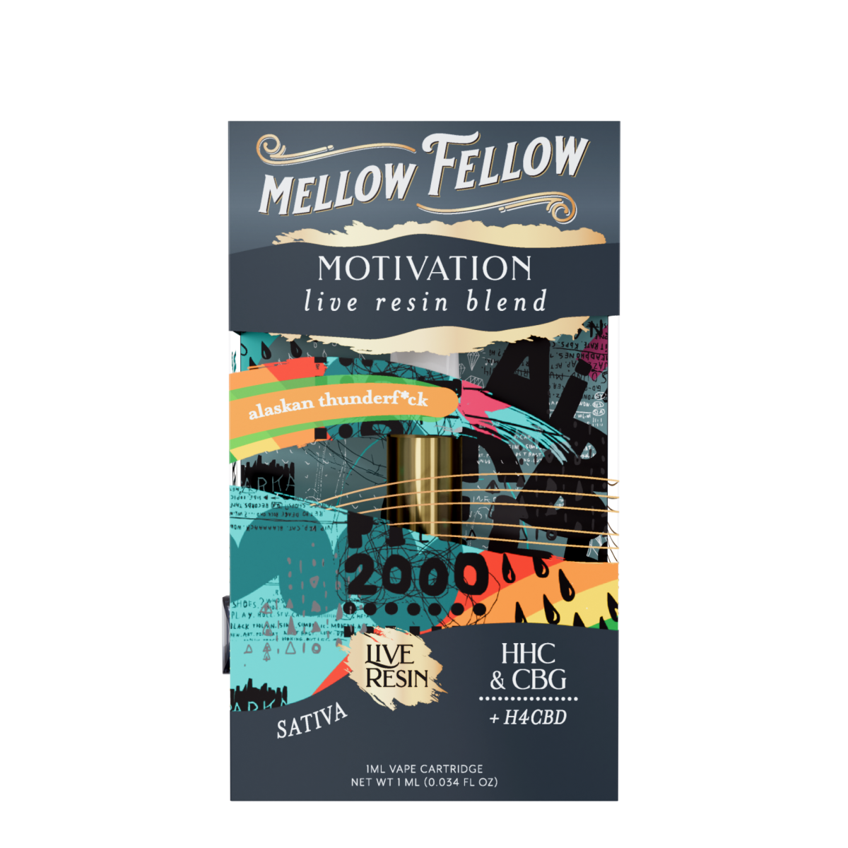 Motivation Blend 1ml Live Resin Vape Cartridge - Alaskan Thunderf*ck ( - Mellow Fellow