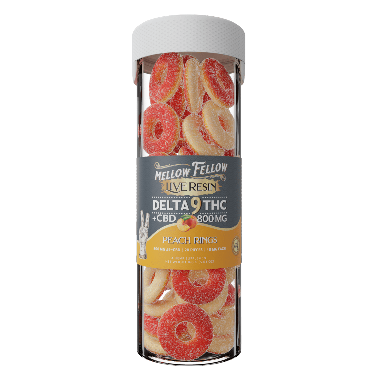 Delta 9 Live Resin Peach Rings | Hemp Derived Delta 9 Gummies - Mellow ...