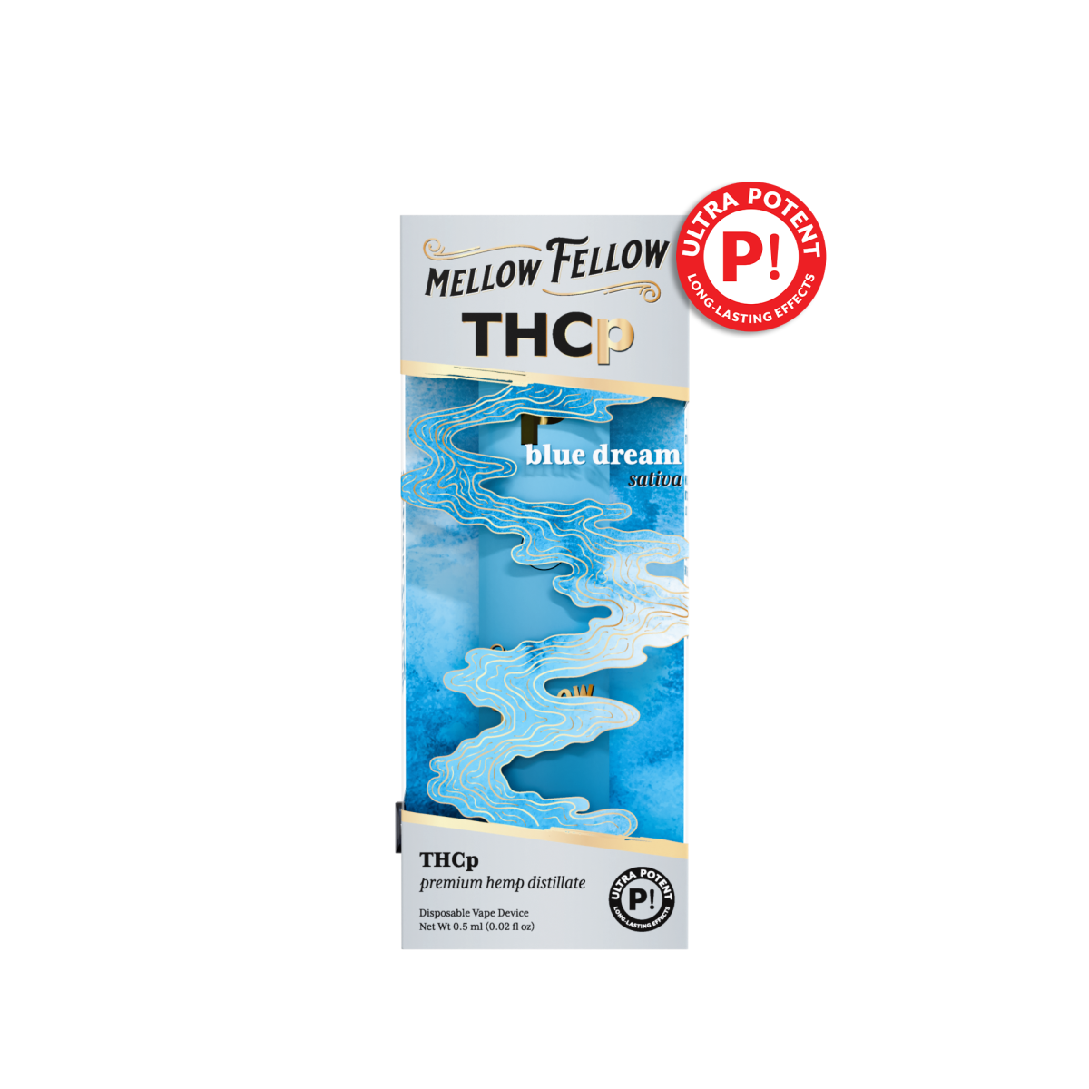 THCp 0.5g Disposable Vape - Blue Dream (Sativa) - Mellow Fellow