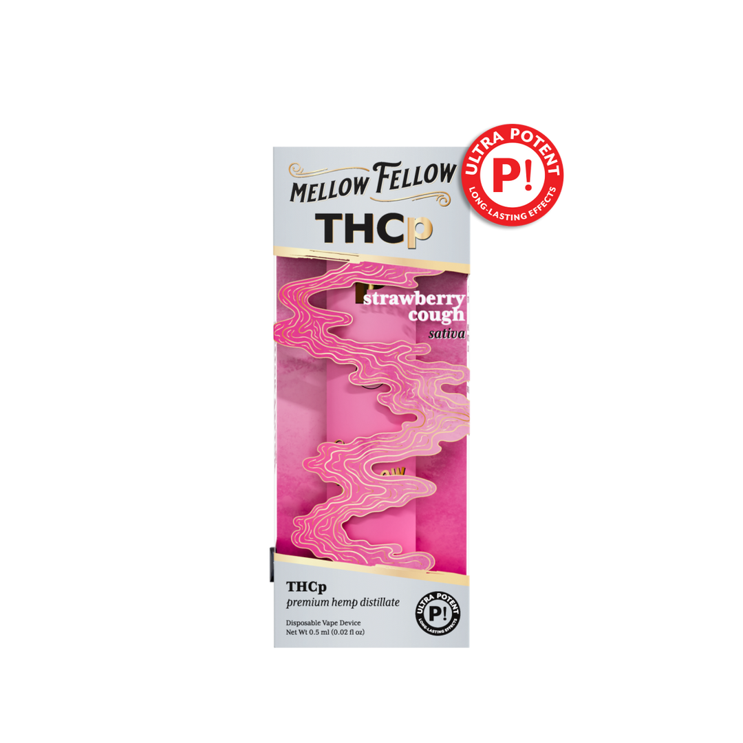 THCp 0.5g Disposable Vape - Strawberry Cough (Sativa) - Mellow Fellow
